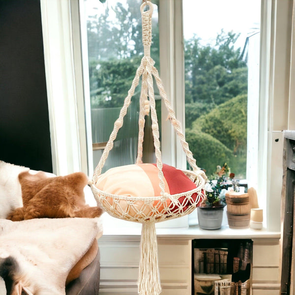 Bohemian Macrame Hanging Pet Bed // Cottonknotsxx